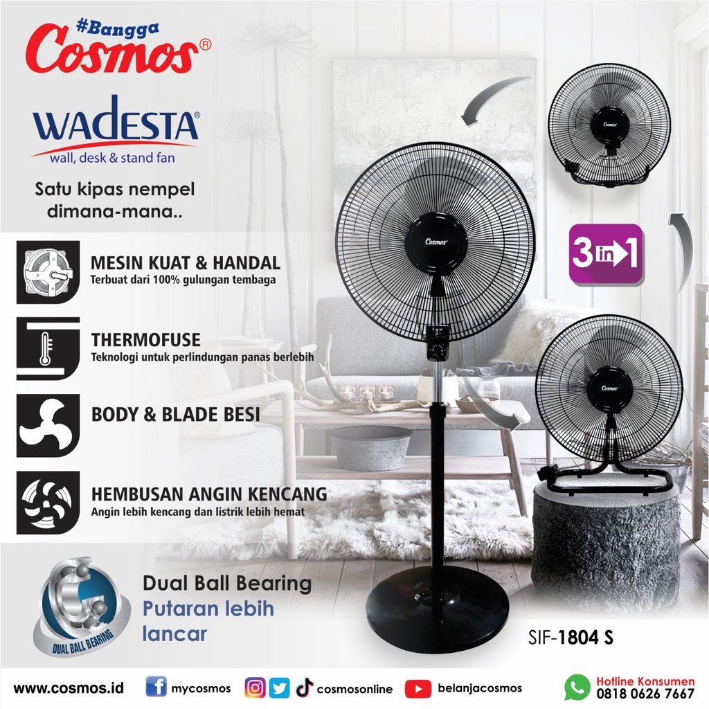 Jual Cosmos Kipas Angin Besi WADESTA | Shopee Indonesia