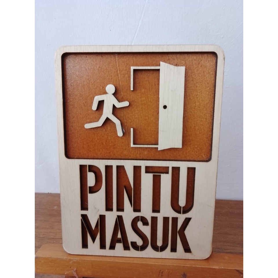 Jual PAPAN TANDA PINTU MASUK - SIGN | Shopee Indonesia