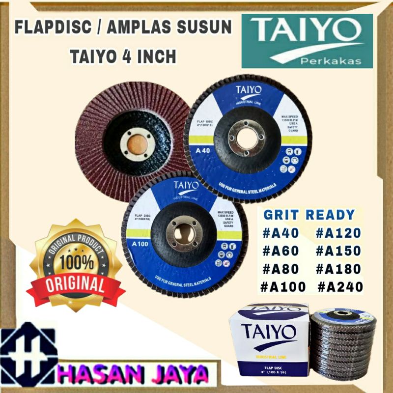Jual Mata Gerinda Amplas / Flap Disc Taiyo 4" Inch Grit #40 - #400 ...