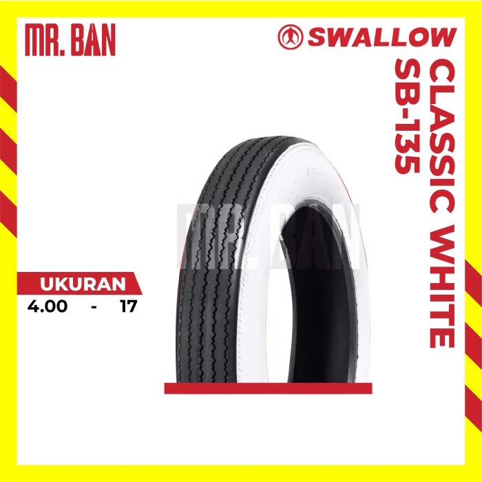 Jual Ban Luar Motor Klasik Japstyle Swallow Ring 17 400-17 SB-135 White TT Ban Putih | Shopee ...