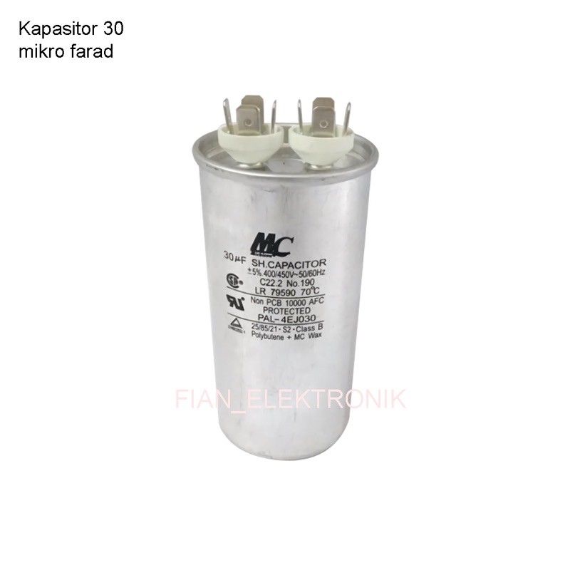Jual KAPASITOR AC 30 UF CAPASITOR SINGLE AC 30UF CAPASITOR 30 MICRO 30 MIKRO | Shopee Indonesia