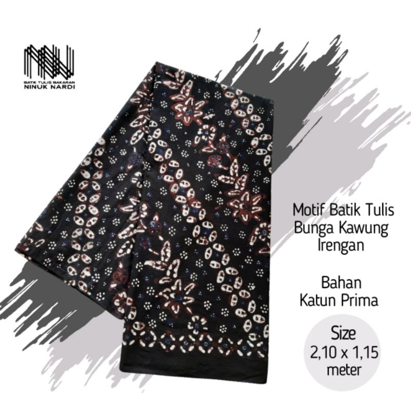 Jual Batik Tulis Bakaran Motif Bunga Kawung Irengan | Shopee Indonesia