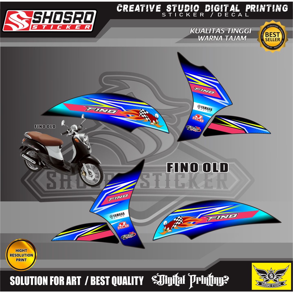 Jual DECAL LIS COD / VARIASI YAMAHA FINO OLD STRIPING/STICKER VARIASI NEW MOTIF RACING STYLE ...
