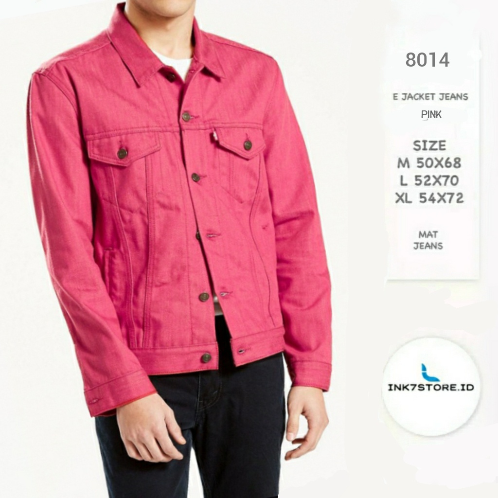 Jual Ink7 Jaket Jeans Oversize Pink Jaket Denim Pink Pria | Shopee ...