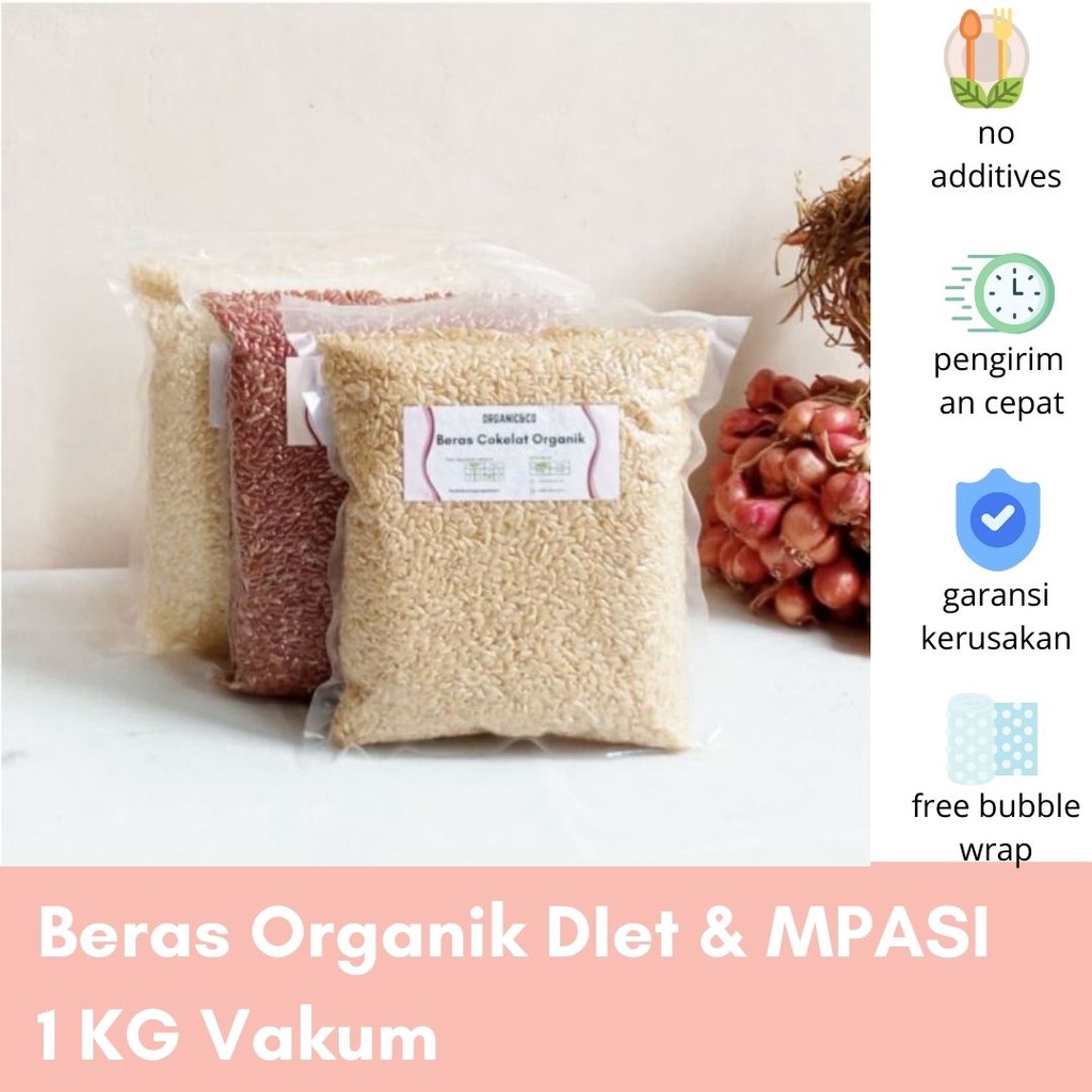 Jual Beras Coklat Pandan Wangi & Merah Sosoh - Organik 1 Kg (VACUUM ...