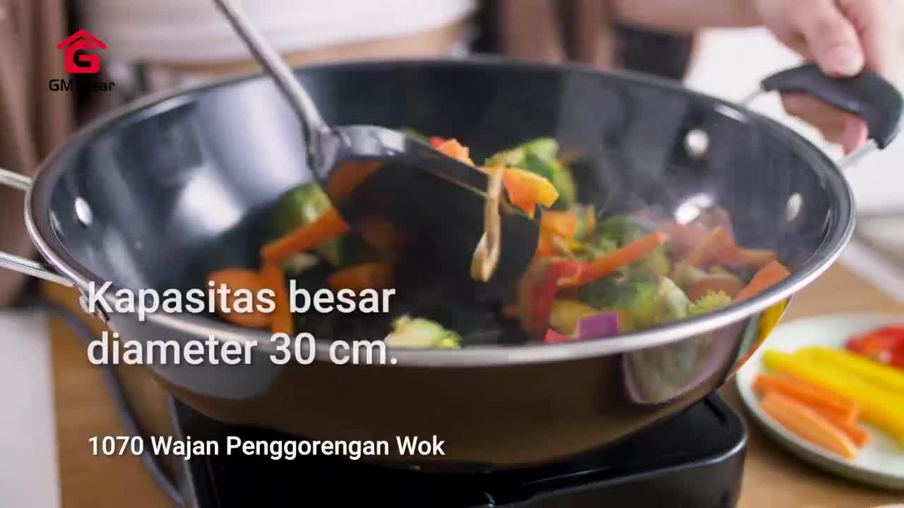 Jual GM Bear Wajan Kuali 30cm 1070-Wajan Penggorengan Wok 30cm | Shopee ...