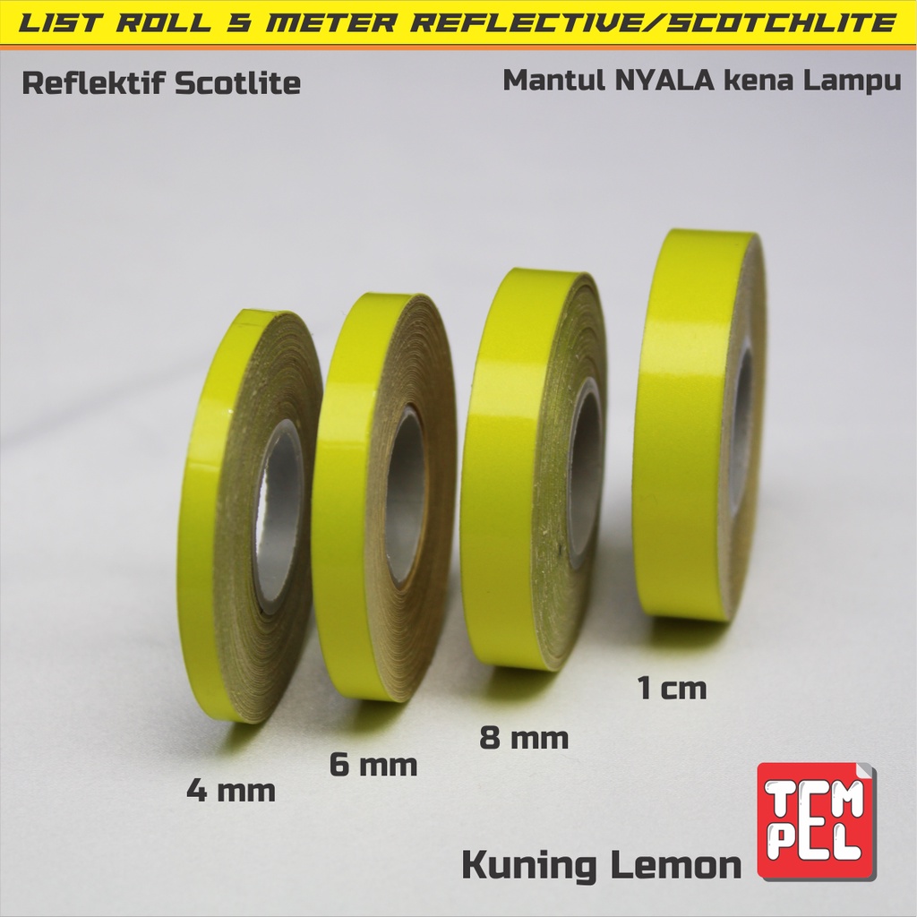 Jual STIKER List roll velg 4mm/6mm/8mm/1cm/1.5cm Reflektif Scotlite ...
