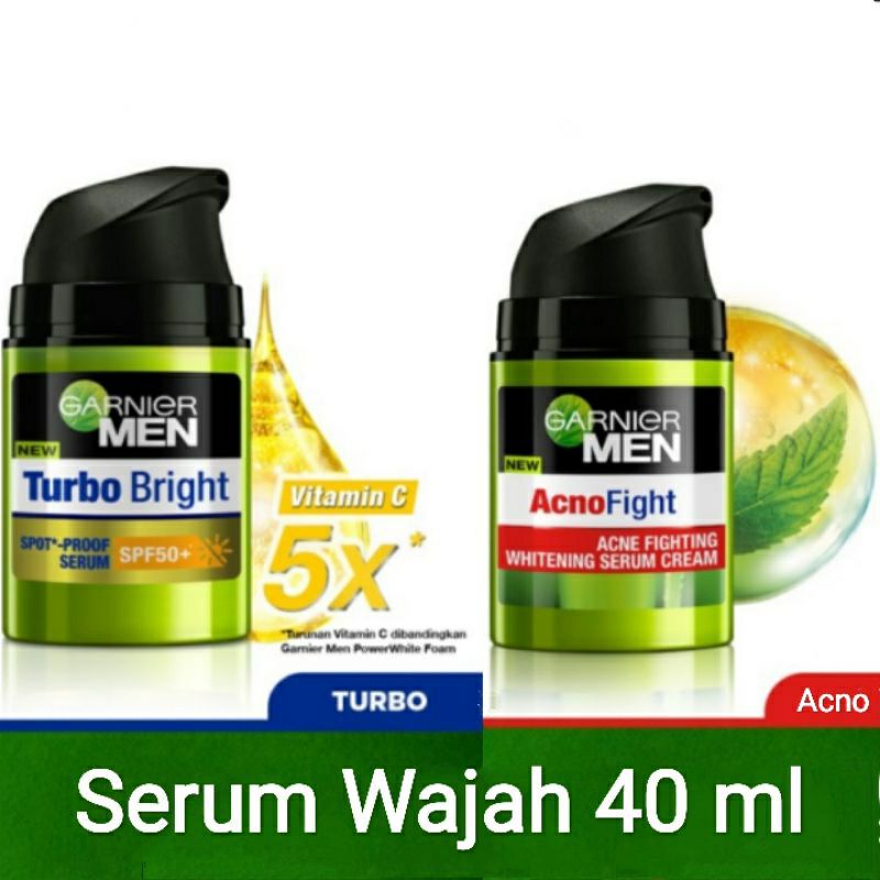 Jual Garnier Men - Turbo Bright Spotless Serum SPF50+ 40ml & Acno Fight Brightening Serum Cream ...