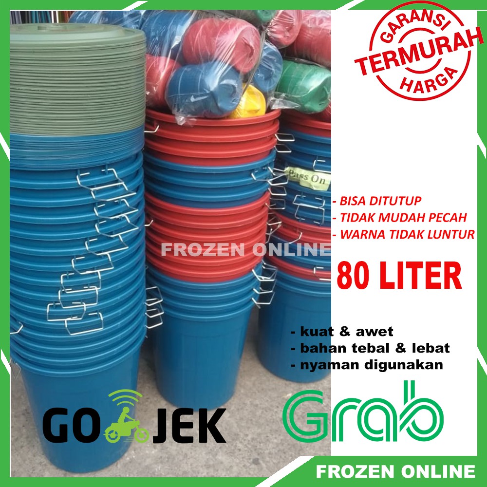 Jual Ember 80 Liter Plastik Besar Warna Biru Gentong bak air Ember ...