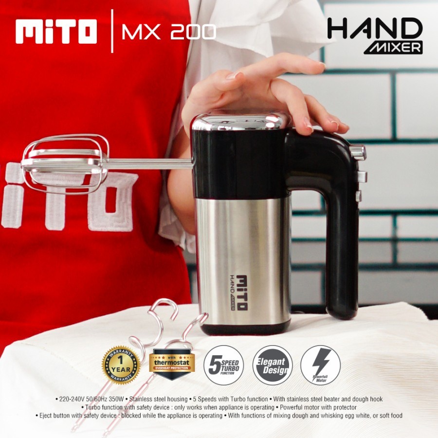 Jual Mito Hand Mixer 5 Speed MX200 MX 200 MX-200 - Hitam | Shopee Indonesia