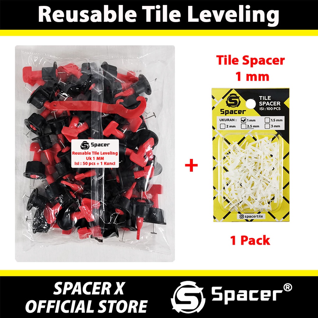 Jual BONUS Tile Spacer 100 pcs Reusable Tile Leveling 1 mm Alat Perata ...
