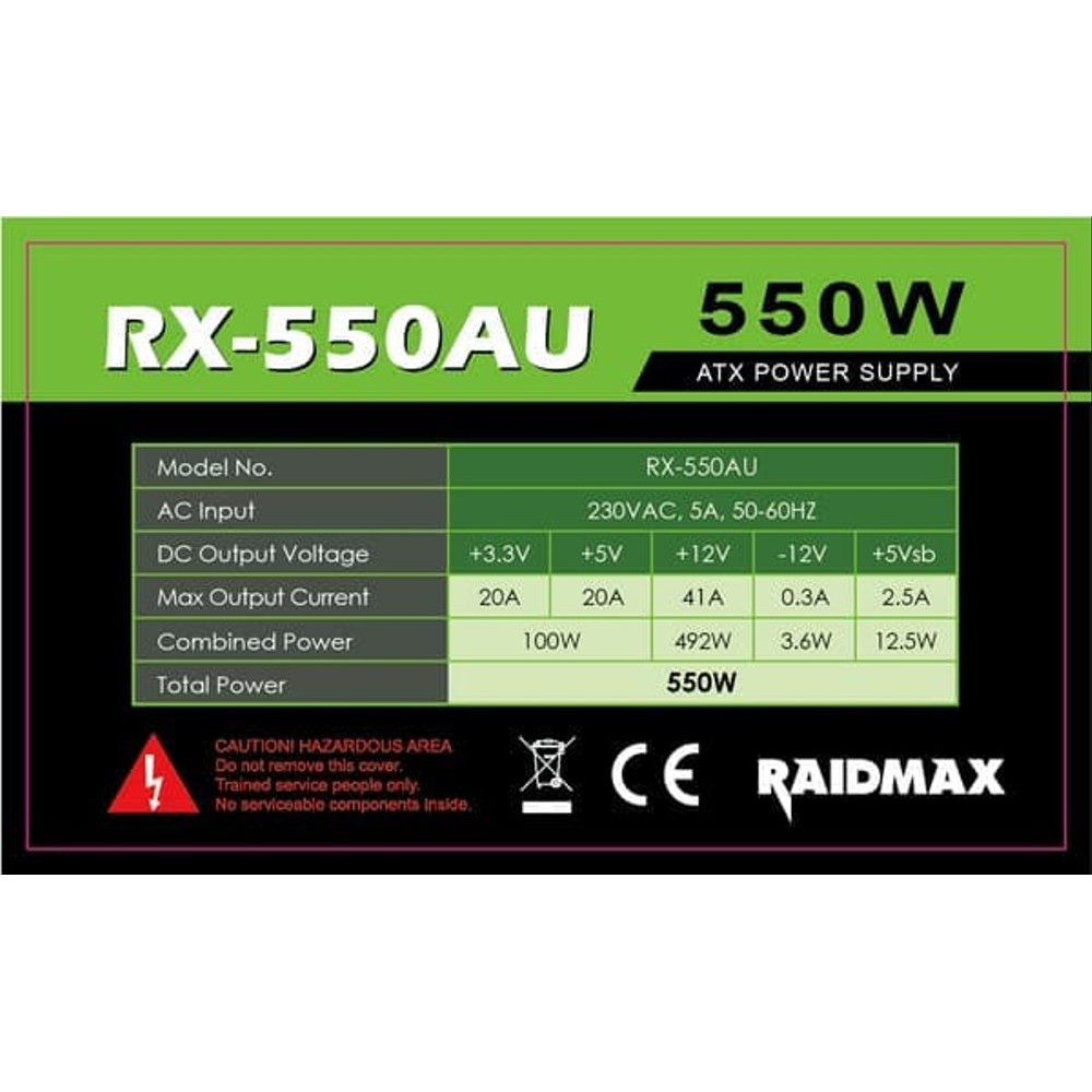 Jual Power Supply Raidmax RX-550AU PSU 550W | Shopee Indonesia