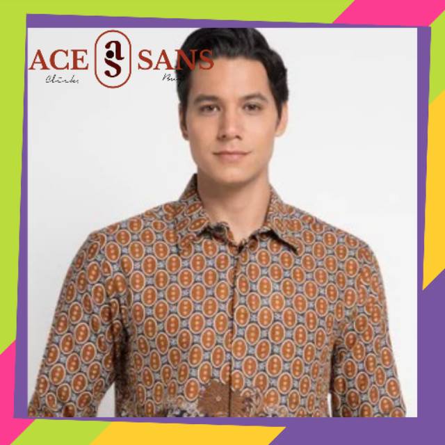 Jual Kemeja Batik Pria Adikusuma by Arjuna Weda Bunga Teratai - Biru ...