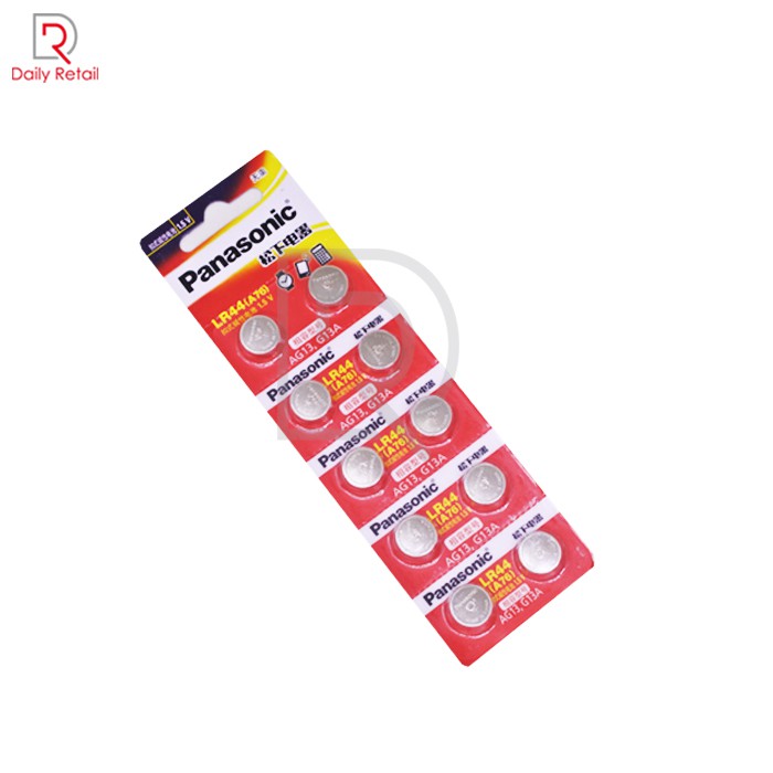 Jual Battery- batre - baterai Panasonic LR44 1.5 V A76 AG13 G13A | Shopee Indonesia