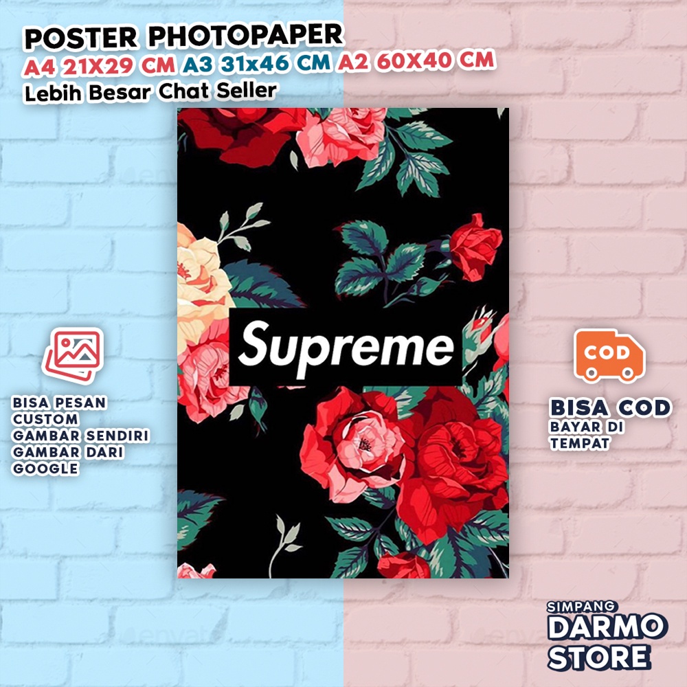 Jual Poster Supreme Hiasan Dinding Hypebeast Hypebis Hype Logo Fashion ...
