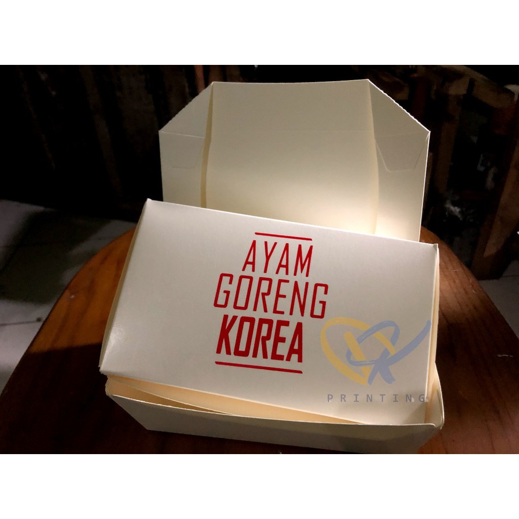 Jual Sablon Paper Lunch Box warna Putih ukuran M Minimal Order 300 pcs ...