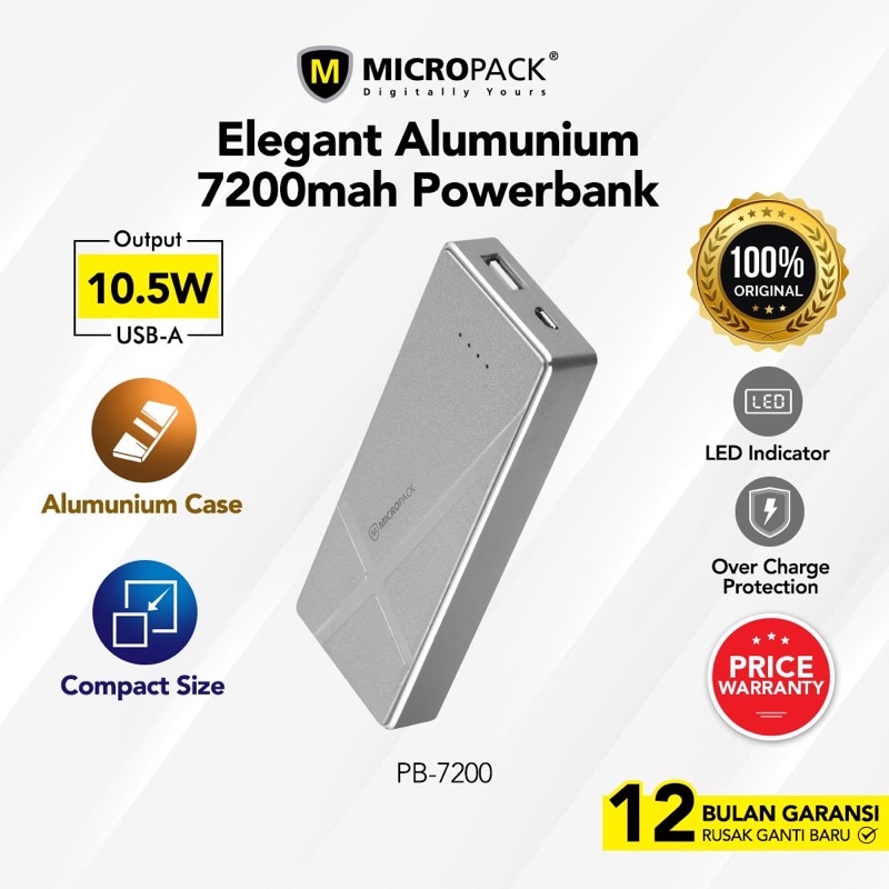 Jual Micropack Powerbank 7200 mAh (PB-7200) | Shopee Indonesia