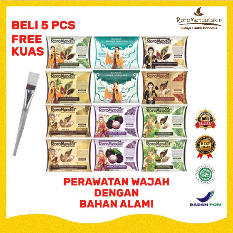 Jual RORO MENDUT ORIGINAL LULUR MASKER 20G MASKER ORGANIK ALL VARIAN ...