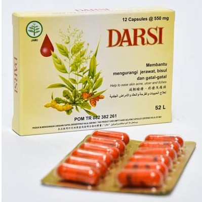 Jual DARSI isi 12 kapsul / mengatasi jerawat, bisul dan gatal-gatal ...