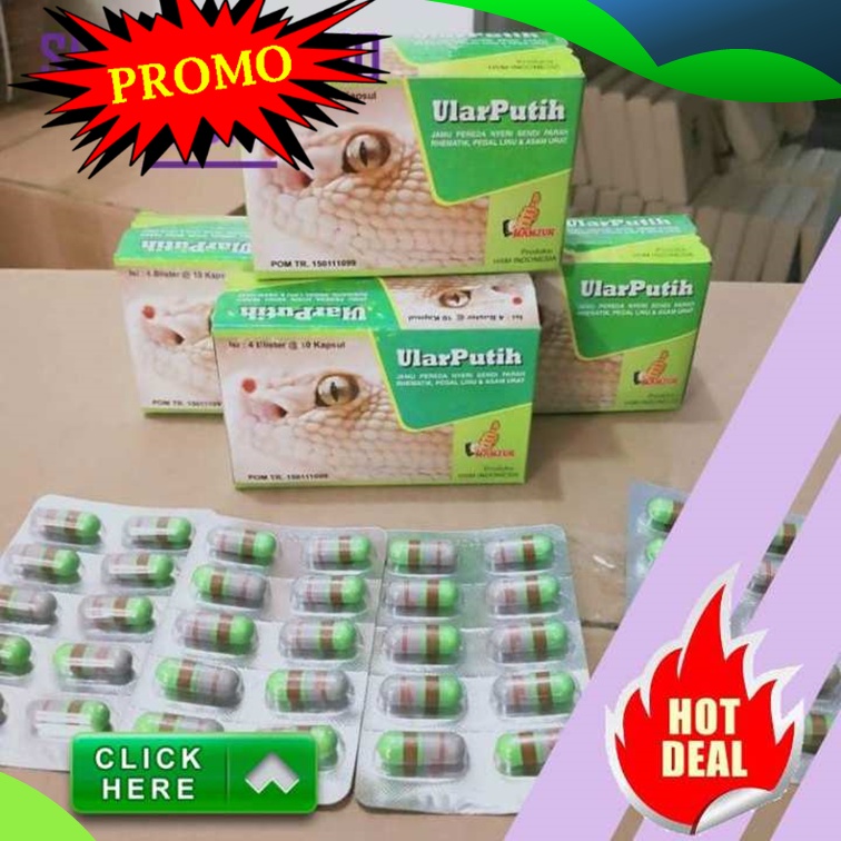 Jual Kapsul Obat Asam Urat Ampuh Ular Putih Kapsul pegel linu Sakit ...