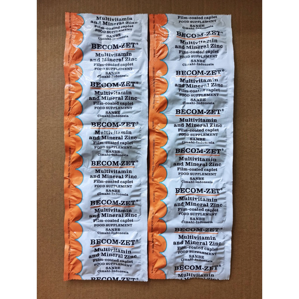Jual Becomzet multivitamin + zinc (1 keping isi 10 tablet) | Shopee ...