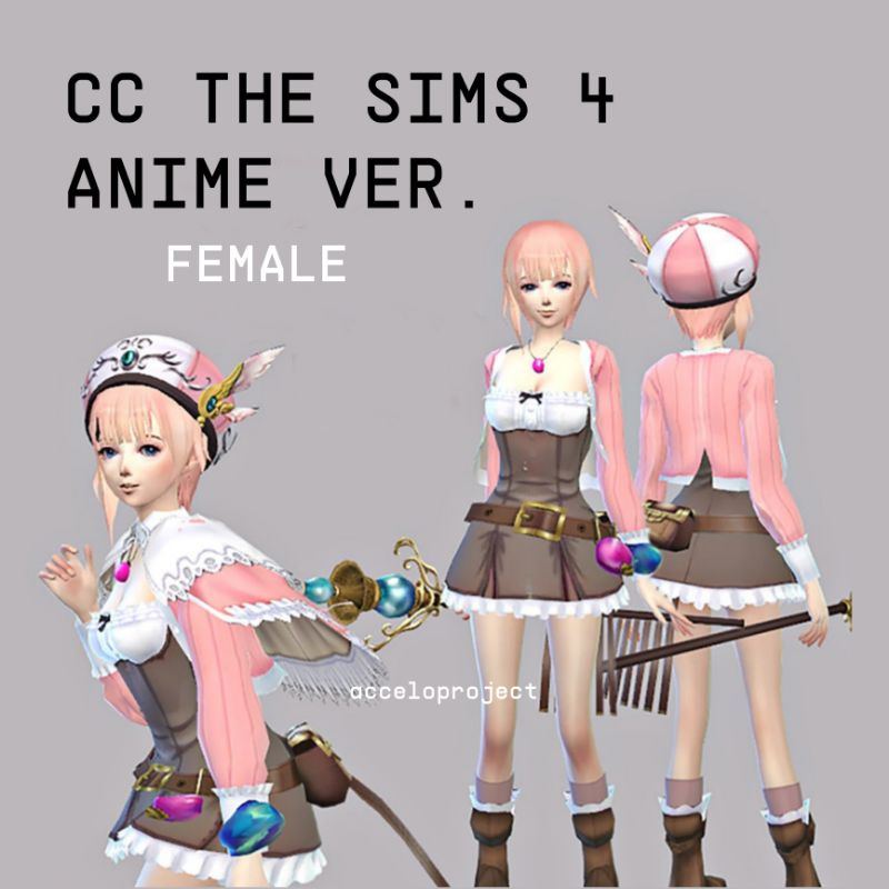Jual CC MODS THE SIMS 4 ANIME FEMALE COSPLAY COSTUME HAIR SHOES CLOTHES ...