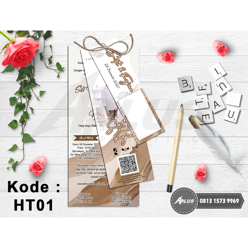 Jual Undangan Hangtag Tali Rami | Undangan Rustic | Undangan kekinian ...