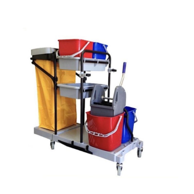 Jual Janitor cart Multi fungsi dengan 2 ember dan free Double bucket ...