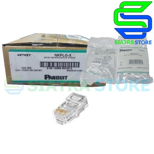 Jual Panduit Netkey Connector RJ45 Cat 6 / Netkey RJ45 Cat 5E NKPLG-X ...