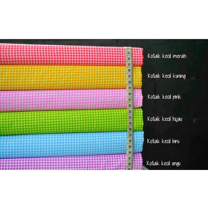 Jual Kain Katun Premium Kotak Kecil Harga Per Meter - Hijau Muda ...