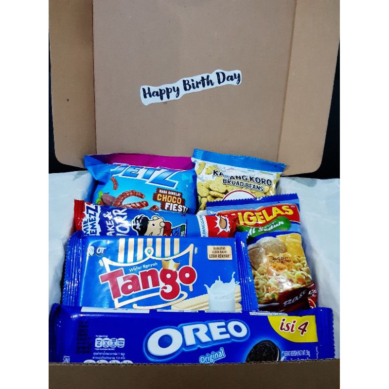 Jual Snack Box Biru Happy Birth Day / Congratulation / Graduation ...