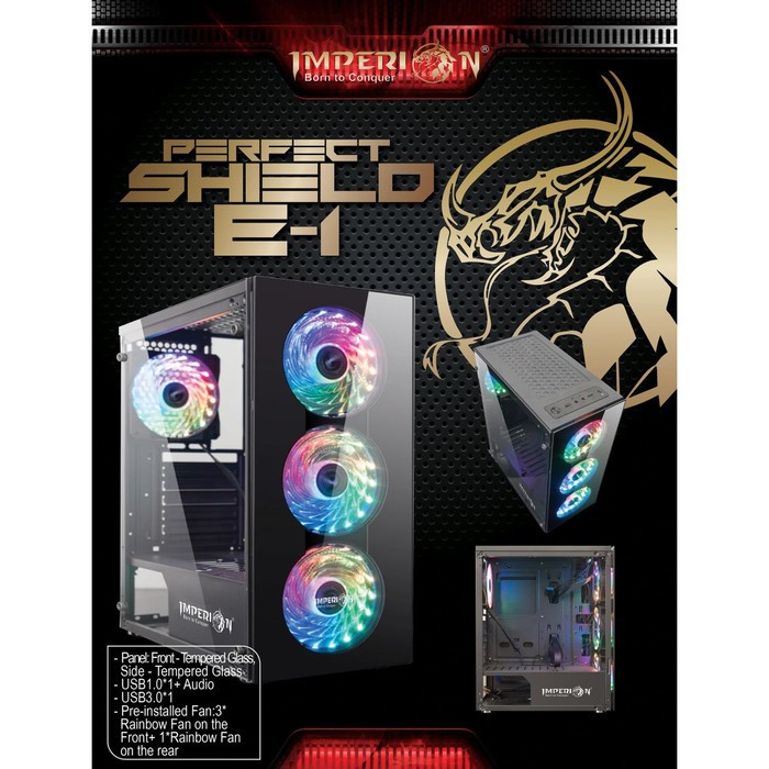 Jual Imperion Casing Perfect Shield E-1 ( include 4 Fan RGB ) | Shopee Indonesia