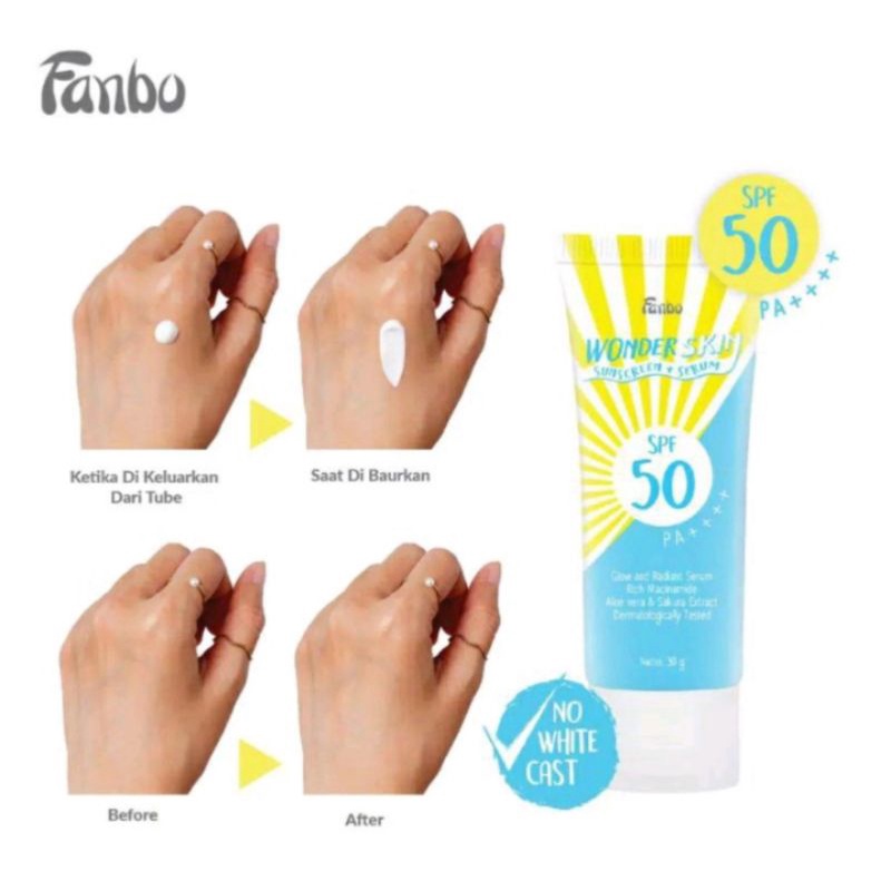 Jual fanbo wonder skin sunscreen + serum spf 50 PA ++++ | Shopee Indonesia