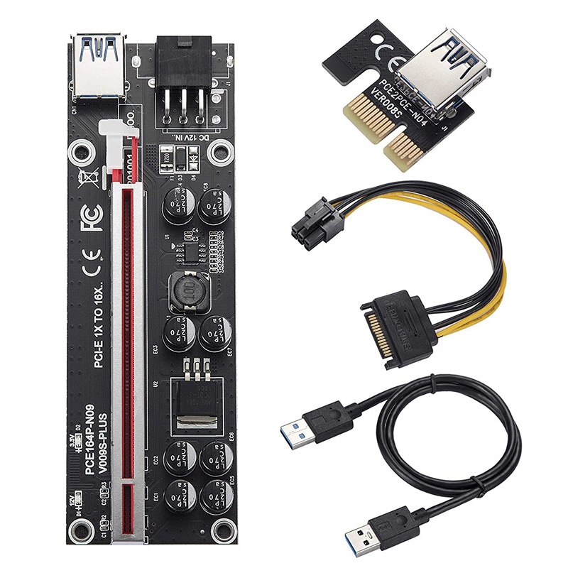 Jual Pcie riser vga mining raiser vga 8 KAPASITOR/ 10 KAPASITOR v009s ...