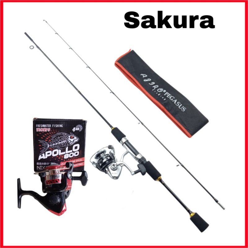 Jual satu set joran pancing ul ultralight lentur fiber solid murah kuat ajiro Sakura 150 165 180 ...
