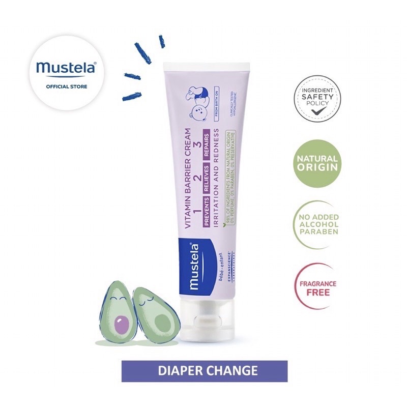 Jual Mustela Barrier Cream 50 g / 100 g Mustela Barrier Diaper Cream ...