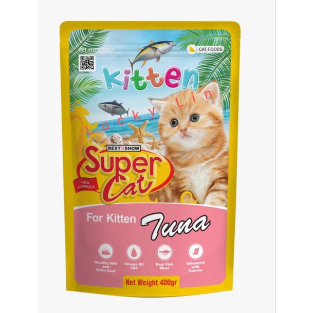 Jual SUPER CAT POUCH 400GR SUPER CAT SACHET 400GR Super cat kitten 400gr SUPER CAT KITTEN KALENG ...