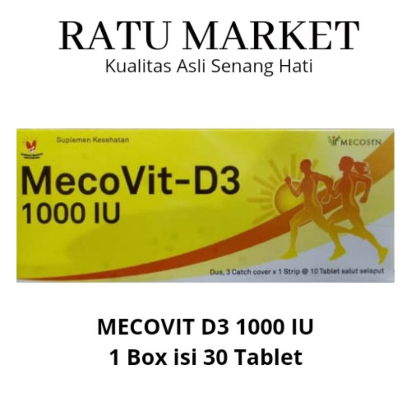 Jual MECOVIT D3 1000 IU VITAMIN D3 30 Tablet (EXP 11/2026) | Shopee Indonesia