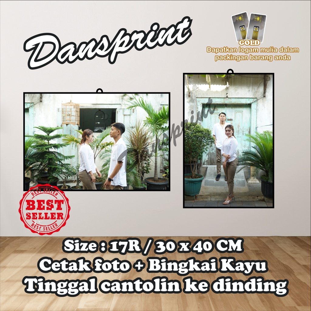 Jual CETAK FOTO MEDIA PAPAN / KAYU UKURAN 17R/30x40CM BEST SELLER | Shopee Indonesia