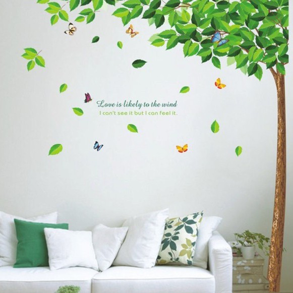 Jual Pohon Kupu Hijau Stiker Dinding Wallpaper Dekorasi Ruang Wall Sticker XL AY886 | Shopee ...