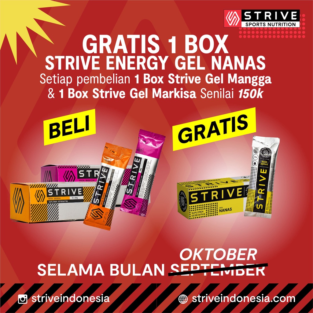 Jual Beli 1 Box Strive Energy Gel Mangga & 1 Box Markisa Free 1 Box Strive Gel Nanas | Shopee ...