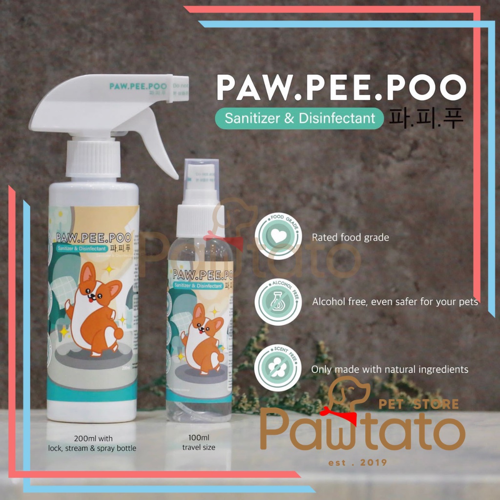 Jual Cairan Pembersih Paw Pee Poo Sanitizer Disinfectant Anjing Kucing Furniture Pawtato Pet ...