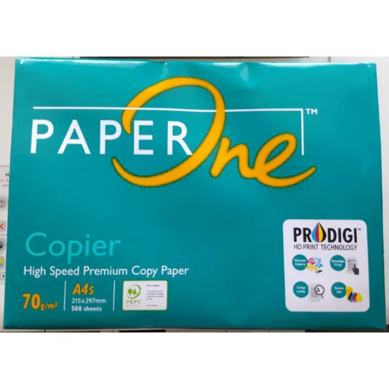 Jual [1 RIM 500 L]KERTAS A4S PAPERONE 70 GRAM / A4S PAPERONE 75 GSM ...