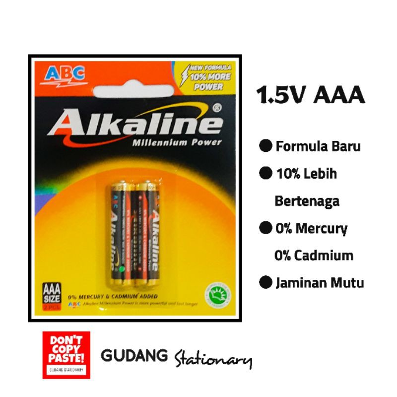 Jual Baterai AAA ABC Alkaline [ isi 2 pcs ] | Shopee Indonesia