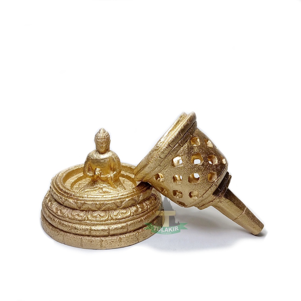 Jual Miniatur Stupa Budha Emas Premium Besar Tulakir Fiberglass ...