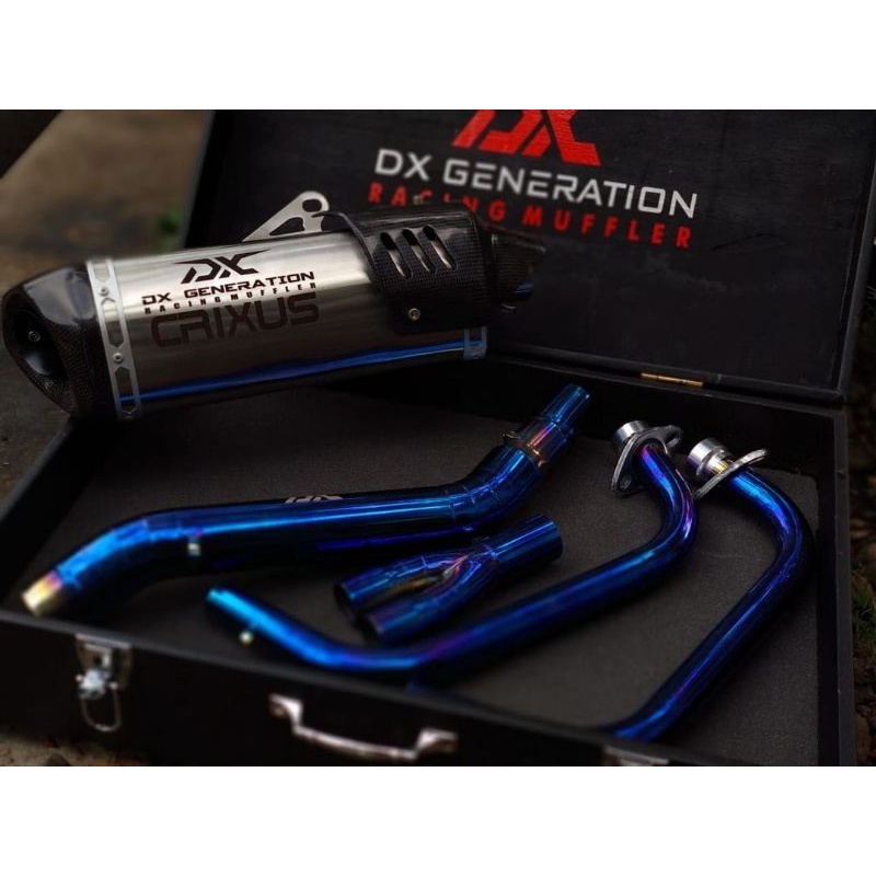 Jual Knalpot ORIGINAL DX RvR Long - Header Blue (FULL SYSTEM) R25, MT25 ...