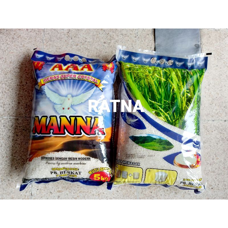 Jual BERAS PREMIUM MANNA AAA 5kg (Kristal Super Kepala) | Shopee Indonesia
