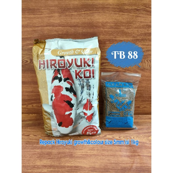 Jual repack original pakan koi hiroyuki growth&colour size M 5mm isi 1 kg. | Shopee Indonesia