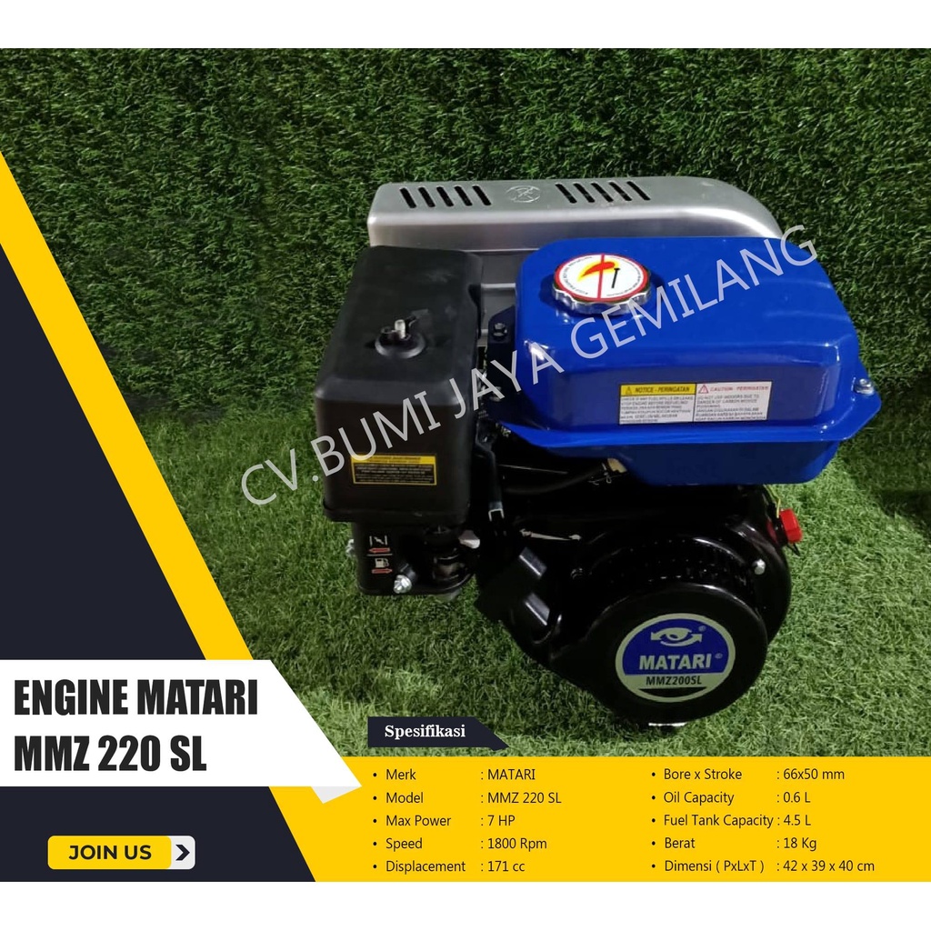 Jual MESIN PENGGERAK SERBAGUNA / ENGINE MATARI MZ 200 SL | Shopee Indonesia