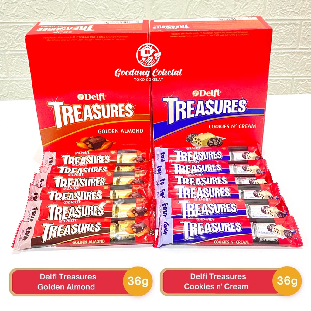 Jual Delfi Treasures Almond Cookies Milk Chocolate 36 gram gr g ...